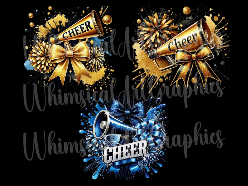 Cheer PNG Bundle Collection, 17 PNG Sports Clipart, Airbrushed Cheer ...