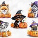 Watercolor Puppy Halloween Clipart, 15 PNG Halloween Puppy Clipart ...