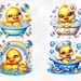 Watercolor Rubber Ducks Clipart, 22 PNG Rubber Ducks Clipart, Cute ...