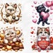 Watercolor Cute Valentines Kittens Clipart, 22 PNG Valentines Day ...