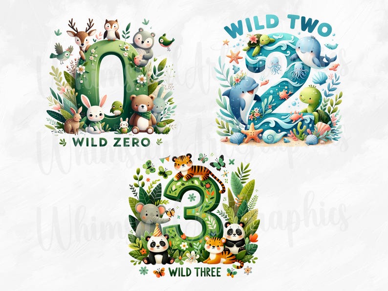 Wild One Birthday Collection, Wild One PNG, 1st Birthday Safari Jungle ...