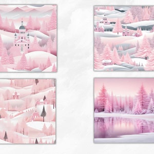 Pink Christmas Digital Paper, Printable Pink Christmas Paper, Pink ...