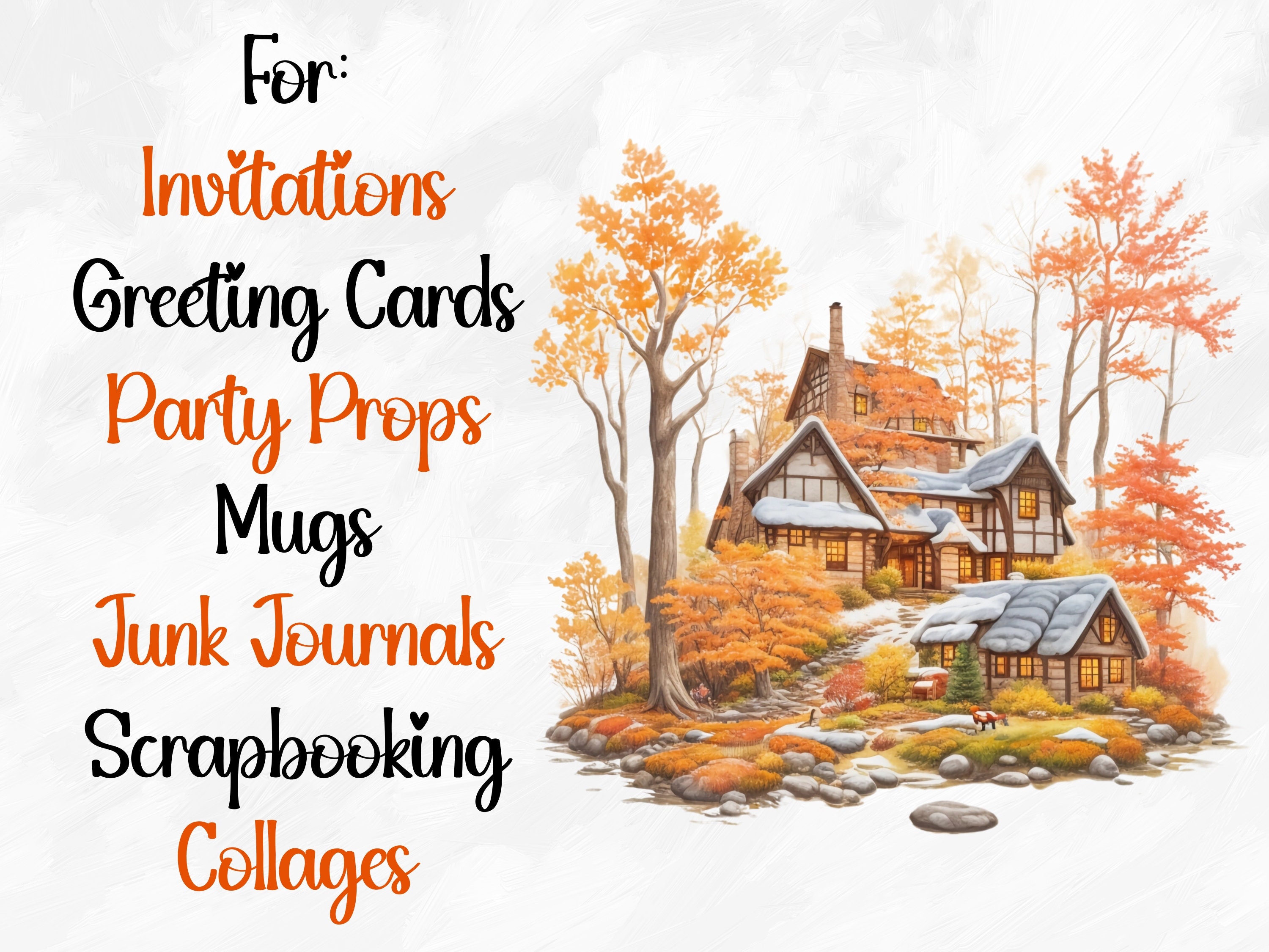 Watercolor Autumn Scenes Clipart 18 PNG Autumn Scenes Clipart - Etsy