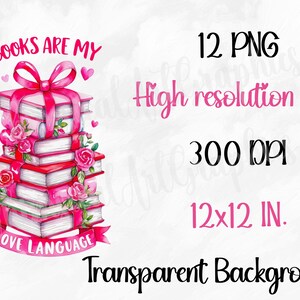 Watercolor Valentine Book Lover Clipart, 12 PNG Valentines Clipart ...
