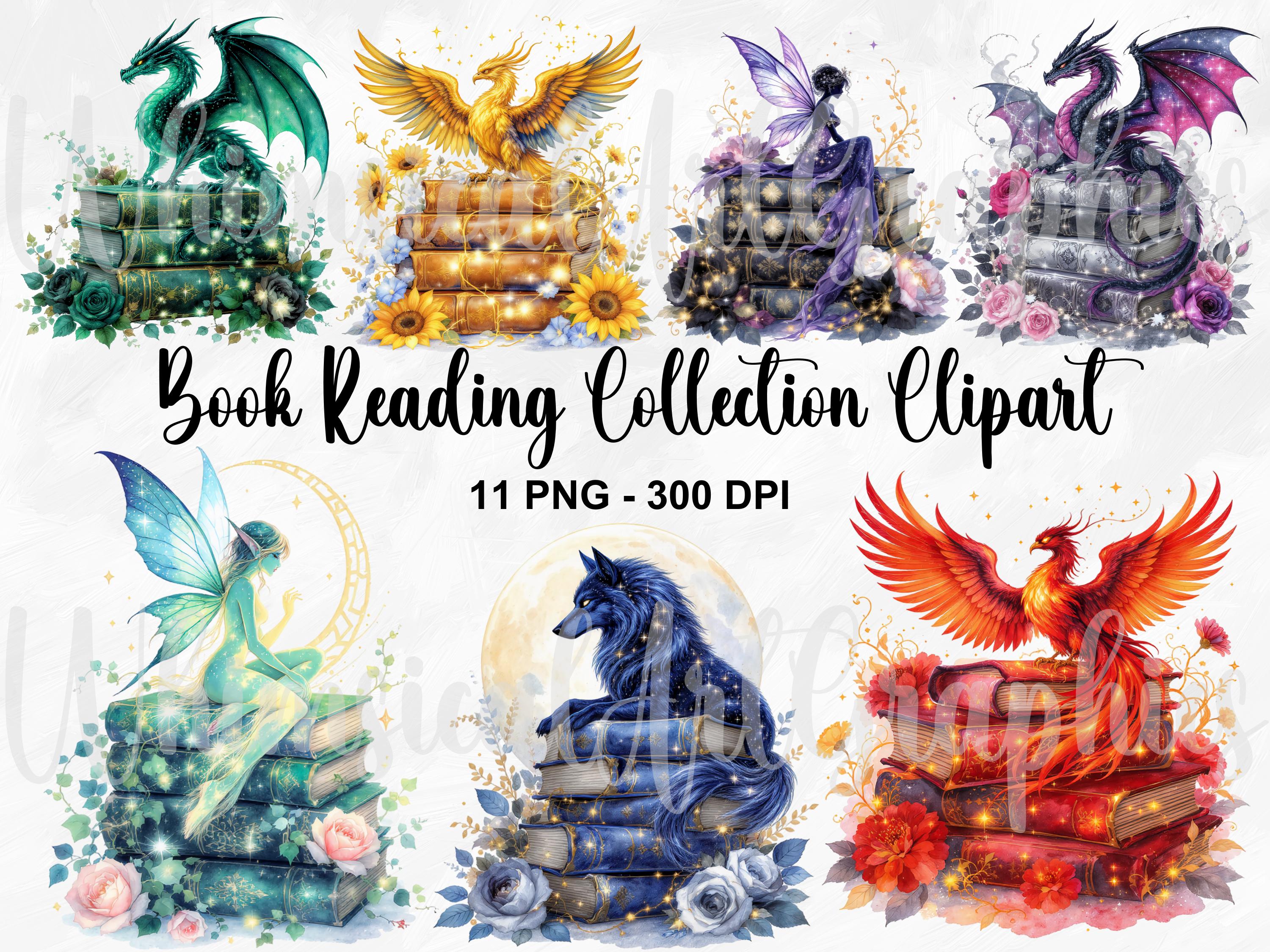 Book Reading Clipart Bundle, Dark Romance PNG, Book Quote Sublimation ...