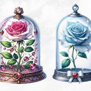 Watercolor Romantic Roses Collection Clipart, 16 PNG Valentines Day ...