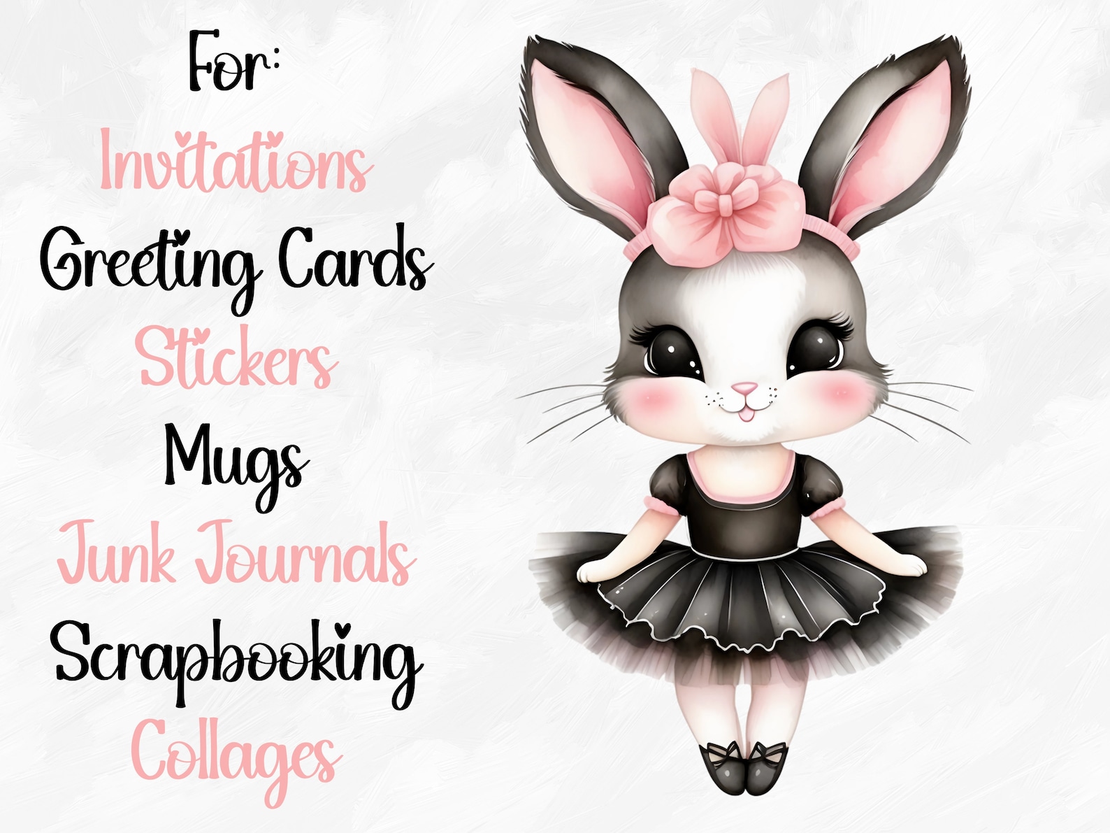 Watercolor Ballerina Bunny Collection Clipart, 15 PNG Ballet Bunnies ...