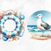 Watercolor Nautical Collection Clipart, 14 PNG Beach Clipart, Travel ...