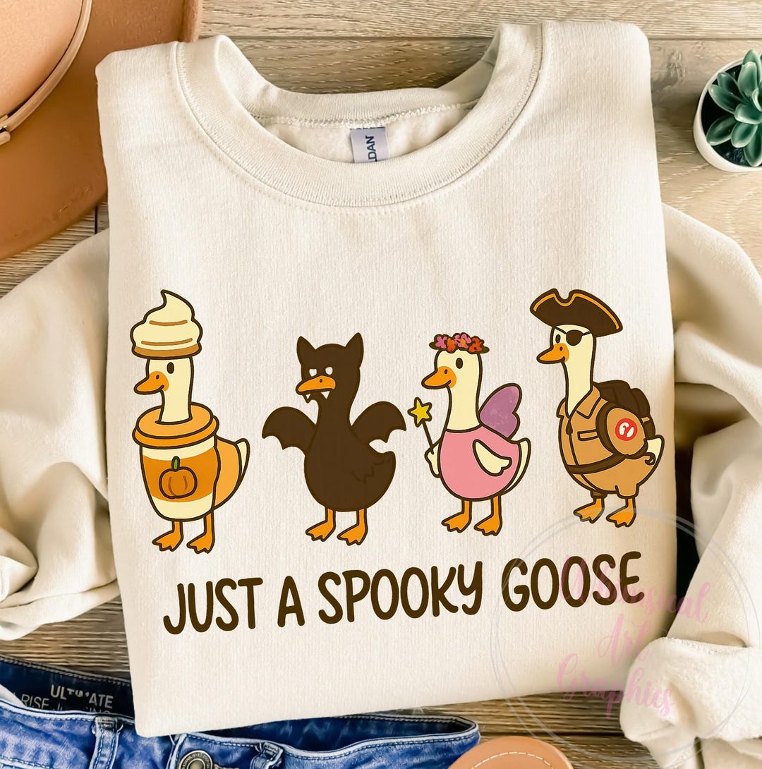 Spooky Goose PNG, Just a Spooky Goose PNG, Funny Halloween Goose Png ...