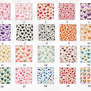 Love Hearts Digital Paper, Printable Valentine, Seamless Pattern, Pink ...