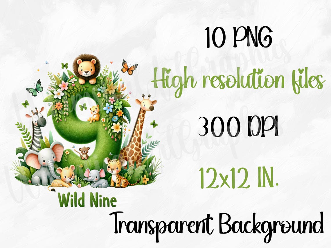 Wild One Birthday Collection, Wild One PNG, 1st Birthday Safari Jungle ...