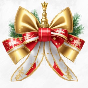 Christmas Bow Clipart, 10 PNG Christmas Bows Clip Art, Holiday Clipart ...