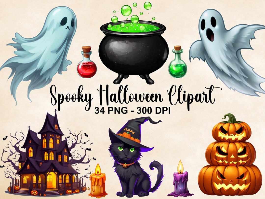 Spooktacular Halloween Clipart, Witch Clipart, Jack O Lantern Clipart ...