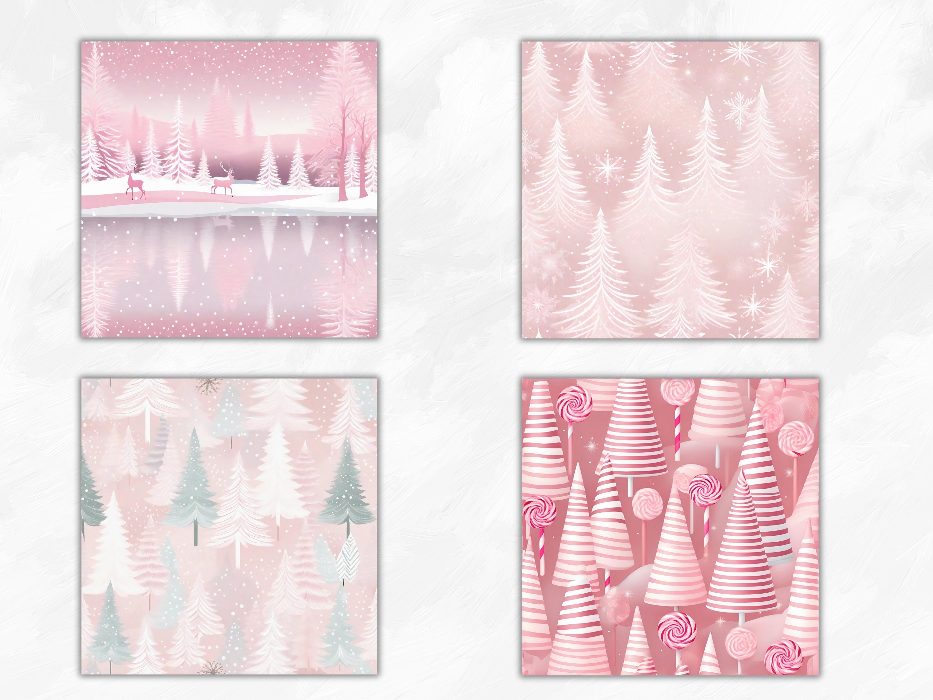 Pink Christmas Digital Paper, Printable Pink Christmas Paper, Pink ...