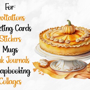 35 PNG Watercolor Pumpkin Spice Collection Clipart, Sweet Treats ...