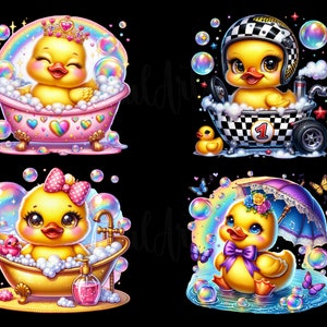Watercolor Rubber Ducks Clipart, 22 PNG Rubber Ducks Clipart, Cute ...
