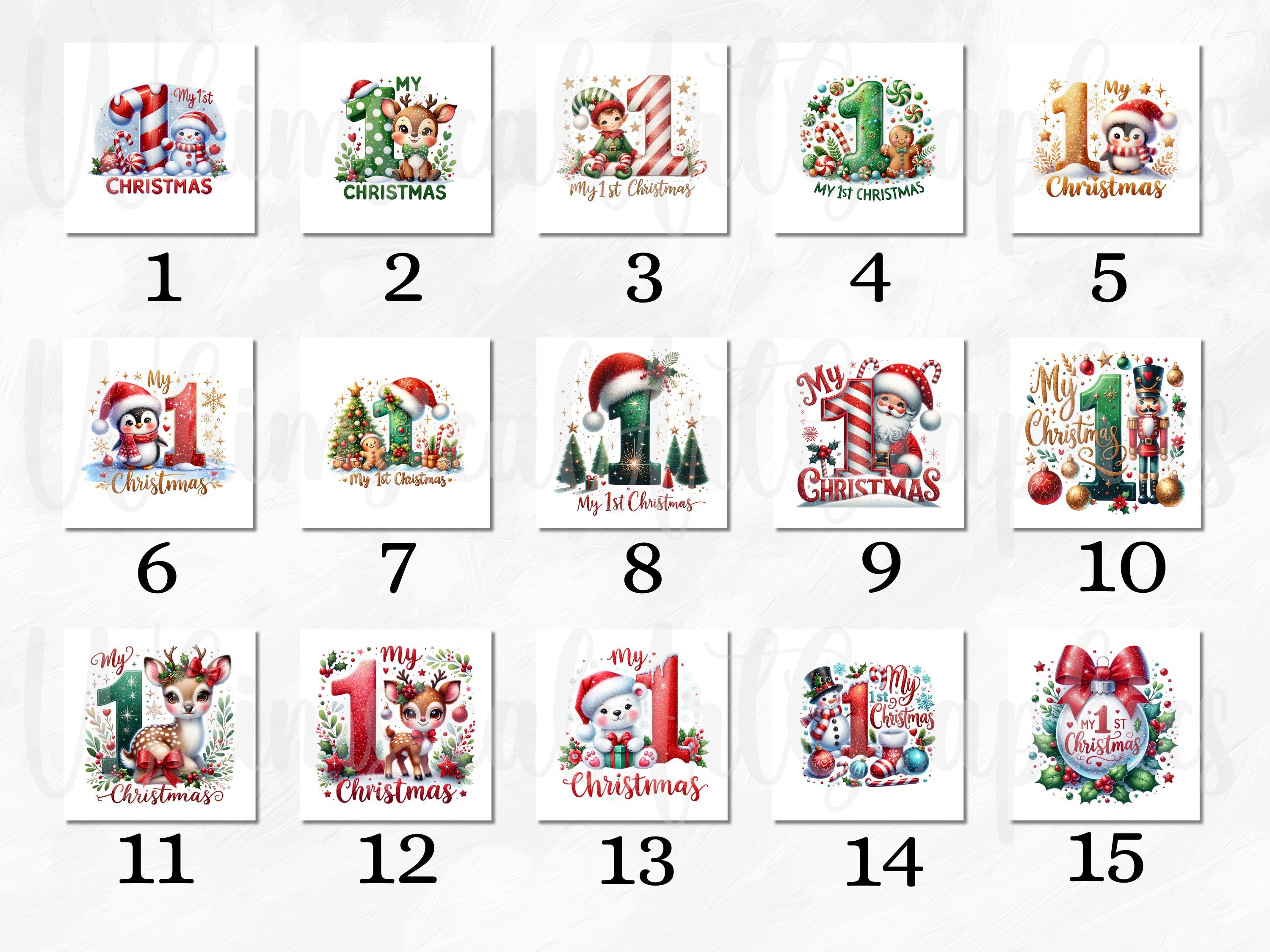 My First Christmas Bundle PNG, Babys 1st Xmas Clipart, Sublimation ...