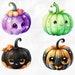 Watercolor Halloween Pumpkin Patch Cuties Clipart, 28 PNG Halloween ...