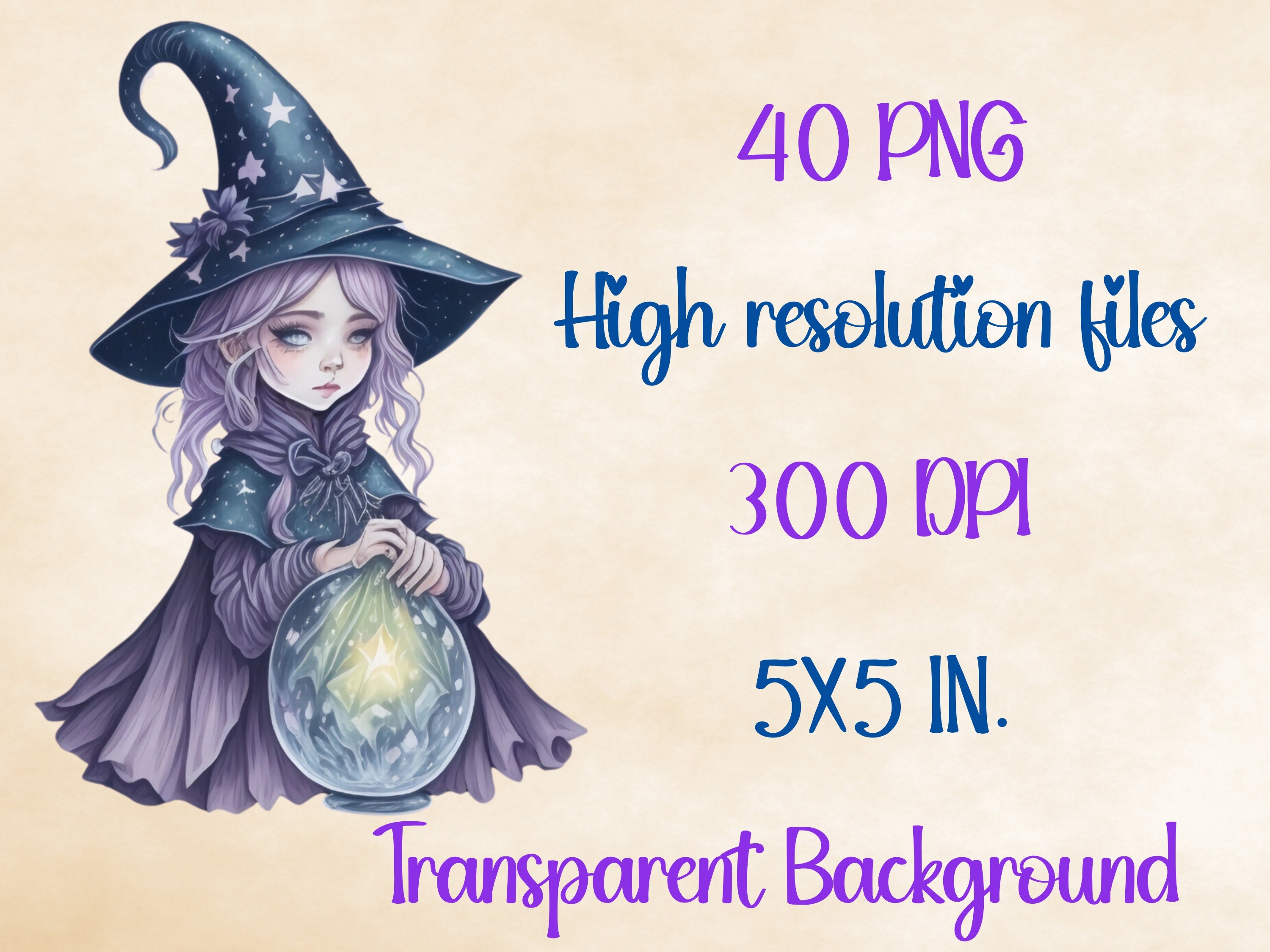 Watercolor Pastel Witch Clipart 40 PNG Watercolor Witch - Etsy