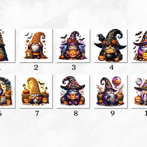 Watercolor Candy Corn Gnomes Collection Clipart, 10 PNG Halloween ...