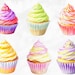 Watercolor Cupcakes Clipart, 30 PNG Cupcake Clip Art, Watercolor ...