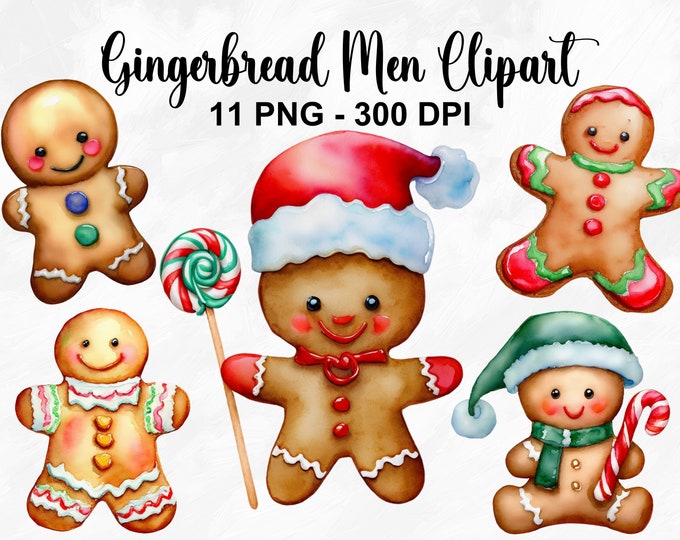 Gingerbread Men Clip Art Set | Holiday Digital Images | for Scrapbooks ...