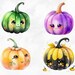 Watercolor Halloween Pumpkin Patch Cuties Clipart, 28 PNG Halloween ...