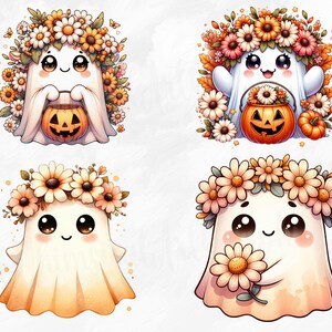 Watercolor Retro Halloween Collection Clipart, 17 PNG Halloween Clipart ...