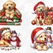 Watercolor Christmas Puppy Collection Clipart, 22 PNG Cute Puppy ...