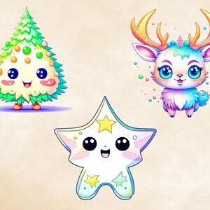 Watercolor Christmas Cuties Collection Clipart, 13 PNG Christmas ...