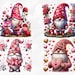 Watercolor Valentines Gnomes Clipart, 29 PNG Festive Gnomes Clipart ...