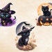 Watercolor Halloween Black Cat Clipart 9 PNG Watercolor - Etsy