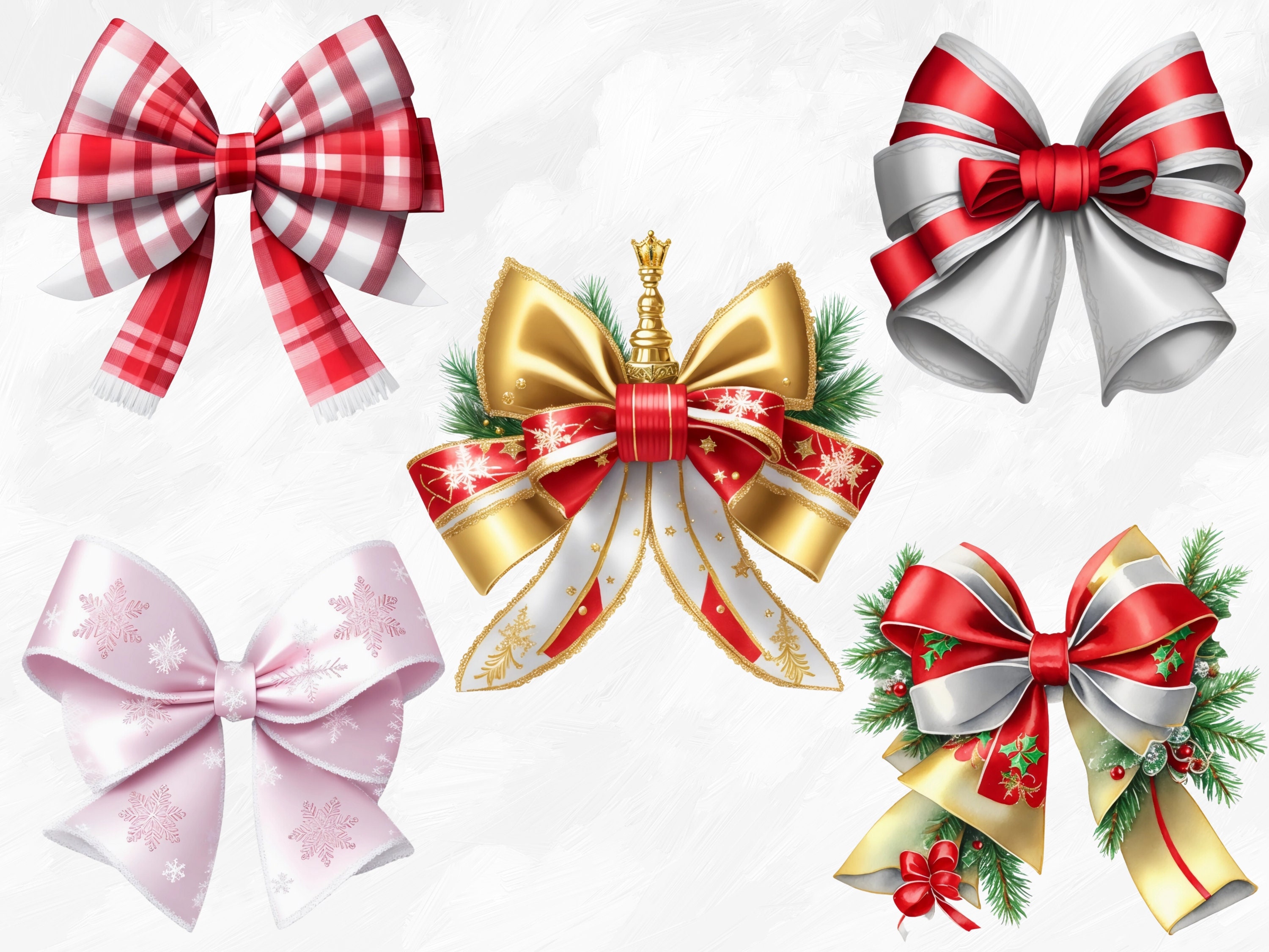 Christmas Bow Clipart 10 PNG Christmas Bows Clip Art Holiday - Etsy Canada