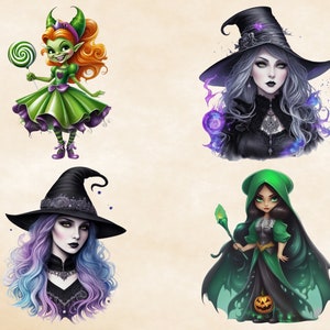 Watercolor Halloween Spooky Night Collection Clipart, 40 PNG Halloween ...