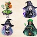 Watercolor Halloween Spooky Night Collection Clipart, 40 PNG Halloween ...