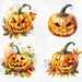 Watercolor Halloween Jack O Lantern Collection Clipart, 30 PNG ...