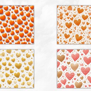 Love Hearts Digital Paper, Printable Valentine, Seamless Pattern, Pink ...