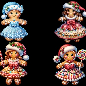 Watercolor Gingerbread Girl Clipart, 21 PNG Gingerbread Clipart Bundle ...