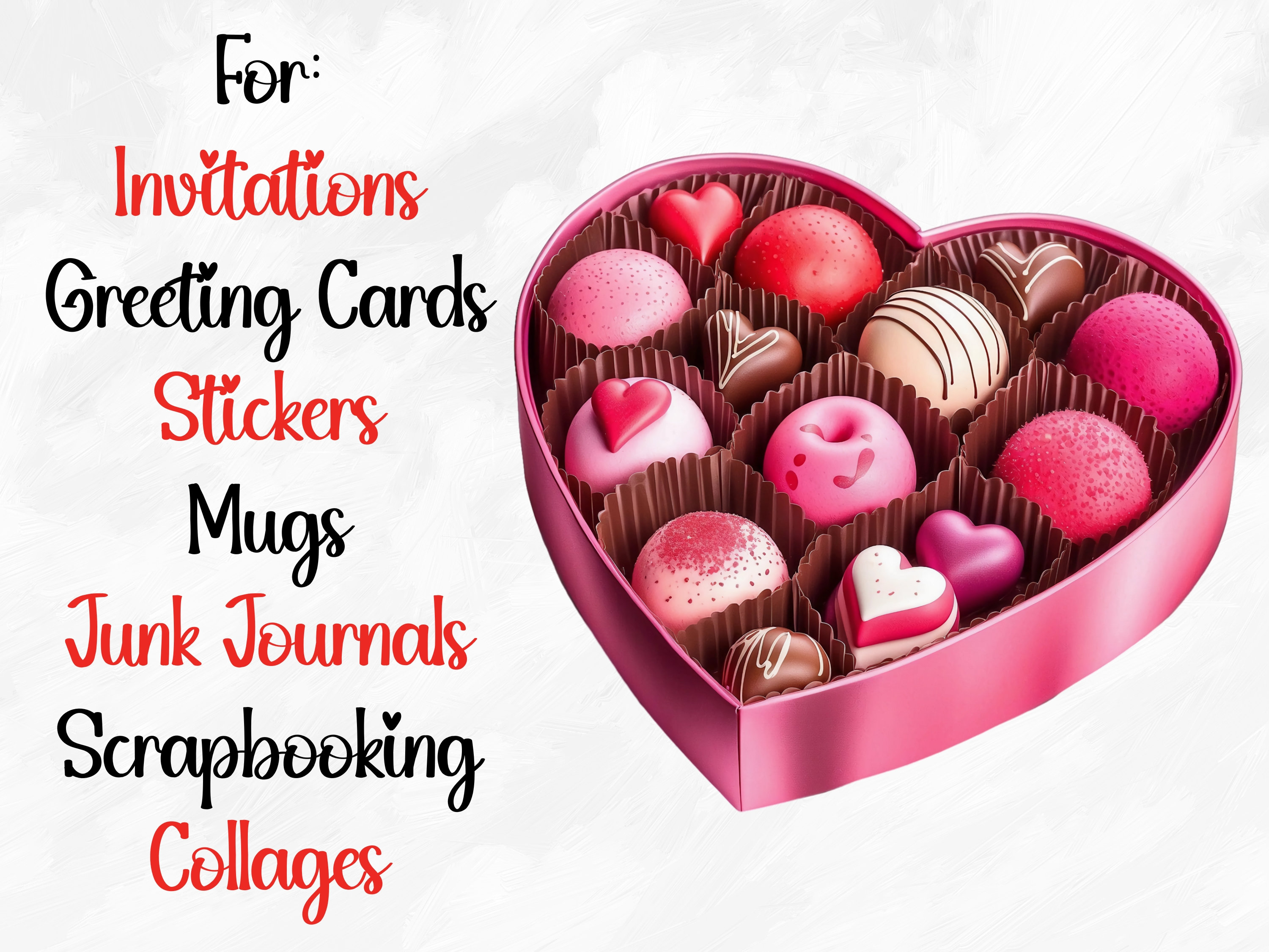 Watercolor Cute Valentines Candy Shop Clipart, 23 PNG Valentines Day ...
