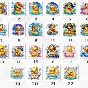Watercolor Rubber Ducks Clipart, 22 PNG Rubber Ducks Clipart, Cute ...