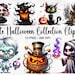 Watercolor Cute Halloween Collection Clipart, 13 PNG Halloween Clipart ...