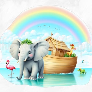 Watercolor Noah's Ark Collection Clipart, 9 PNG Noah's Ark Clipart ...