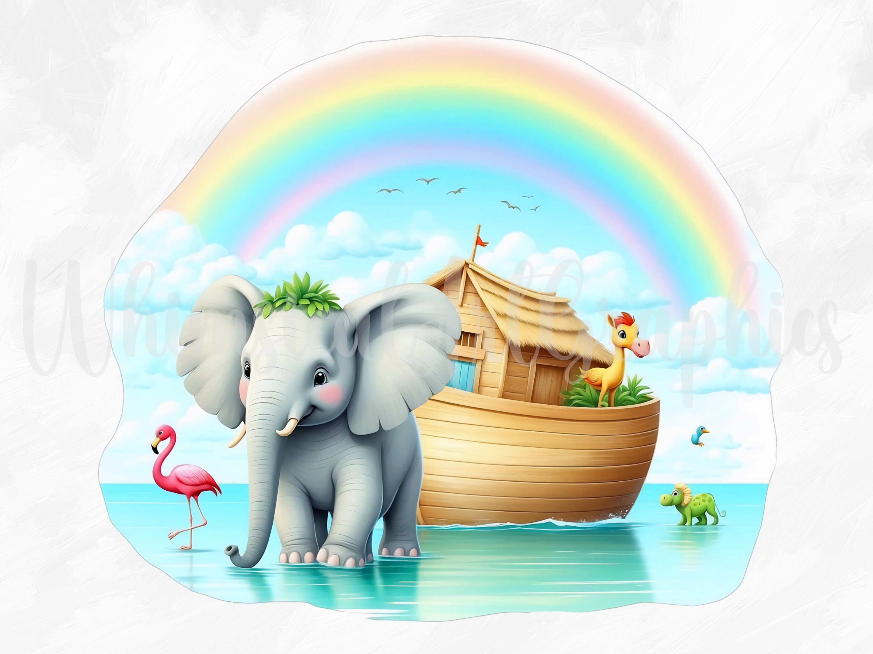 Watercolor Noah's Ark Collection Clipart, 9 PNG Noah's Ark Clipart ...