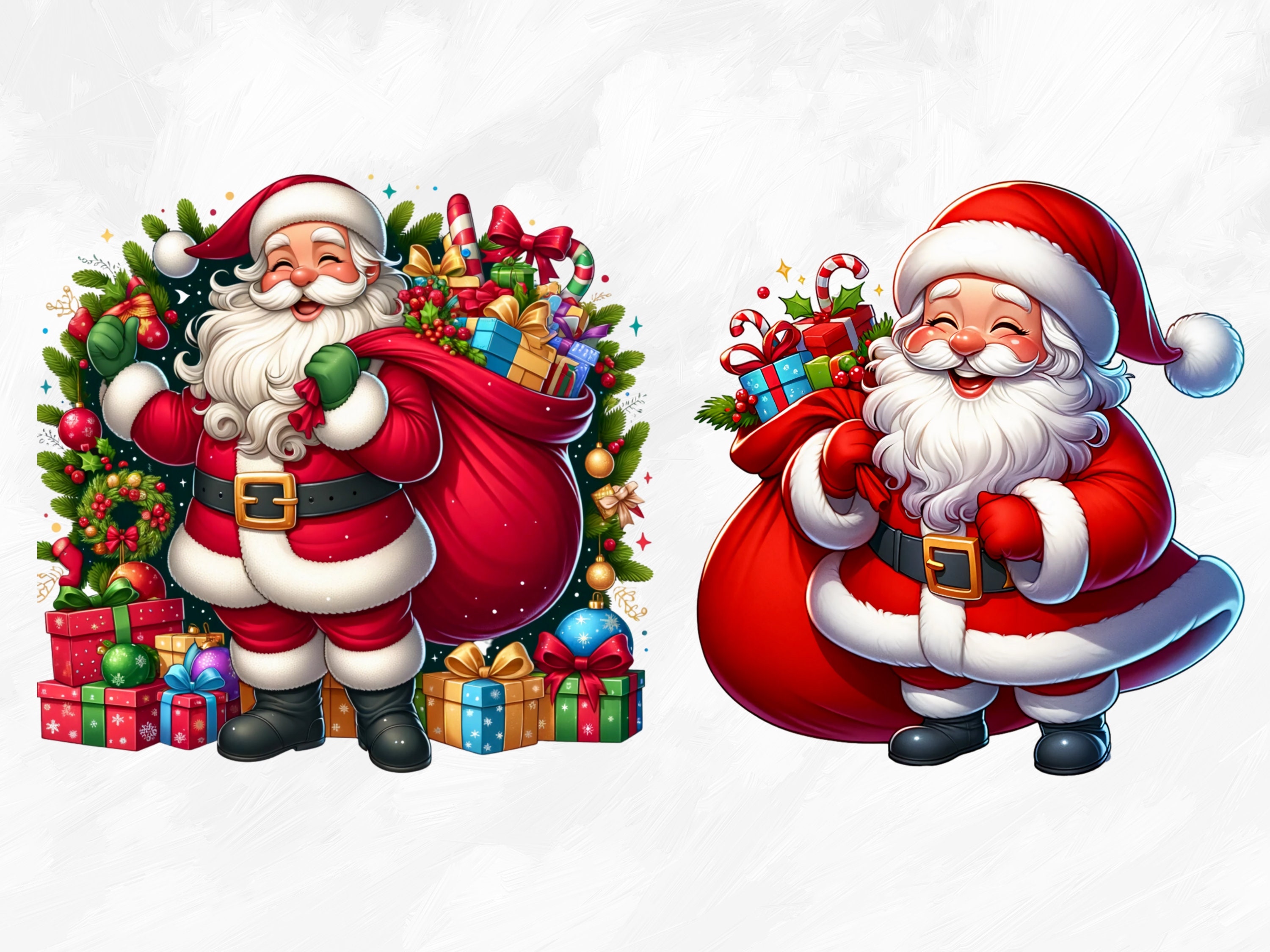 Watercolor Santa Claus Clipart, 10 PNG Christmas Santa Clipart, Fantasy ...