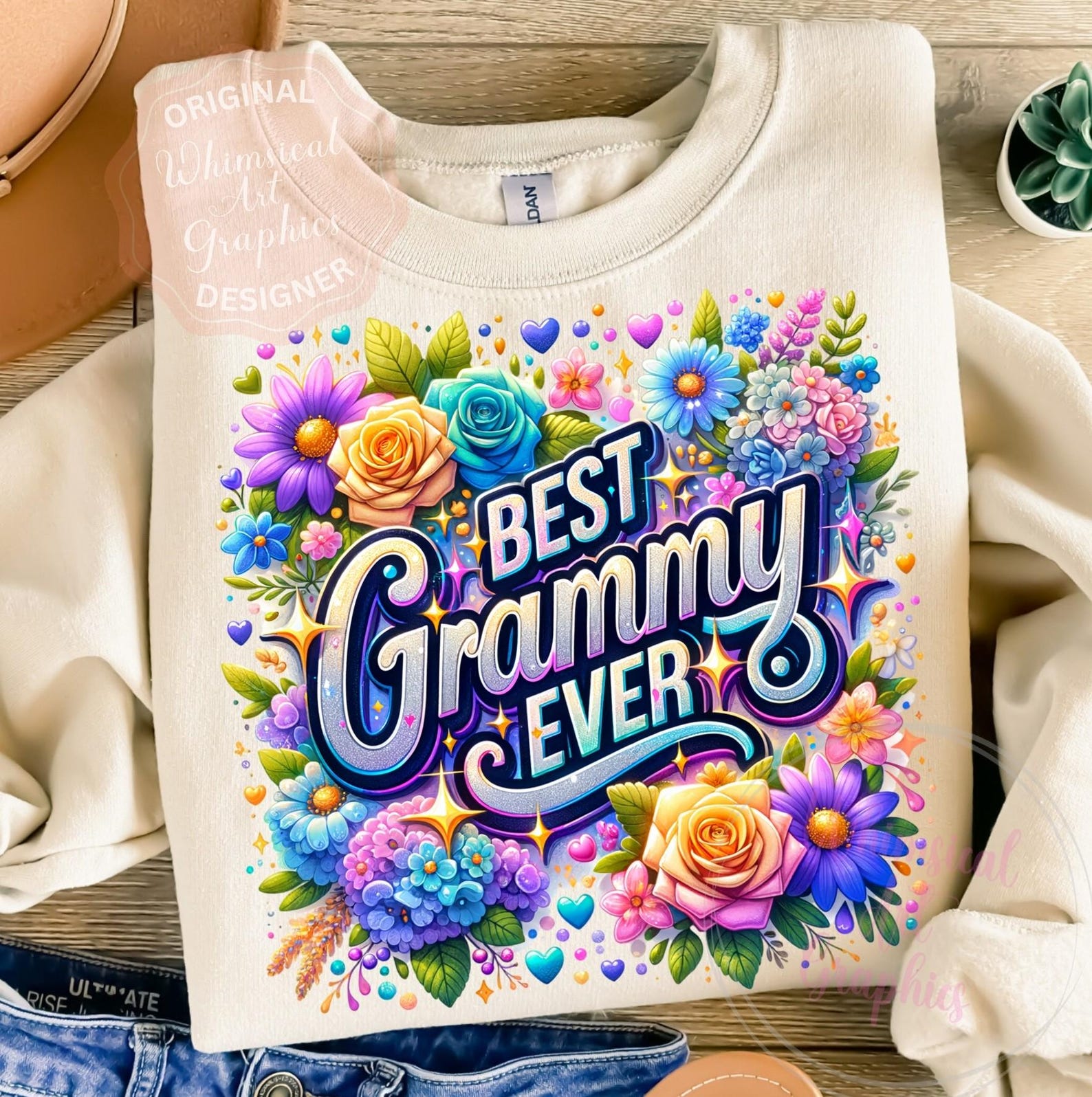 Best Grammy Ever PNG, Floral Mom Clipart, Mother’s Day Sublimation ...