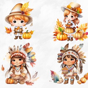 Watercolor Thanksgiving Collection Clipart, 24 PNG Thanksgiving Feast ...