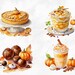 35 PNG Watercolor Pumpkin Spice Collection Clipart, Sweet Treats ...