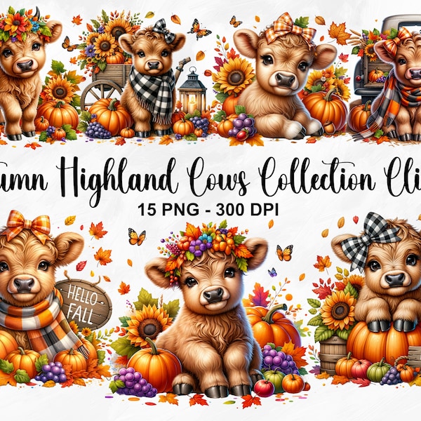 Highland Cow Fall Svgs - Etsy