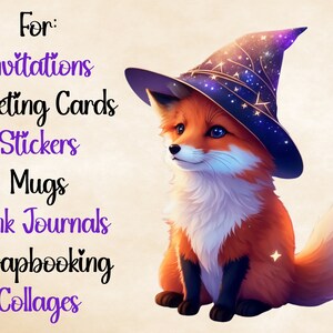 Witchy Foxes Clipart, 10 PNG Fox Witch Clipart, Fox Wearing Witches Hat ...
