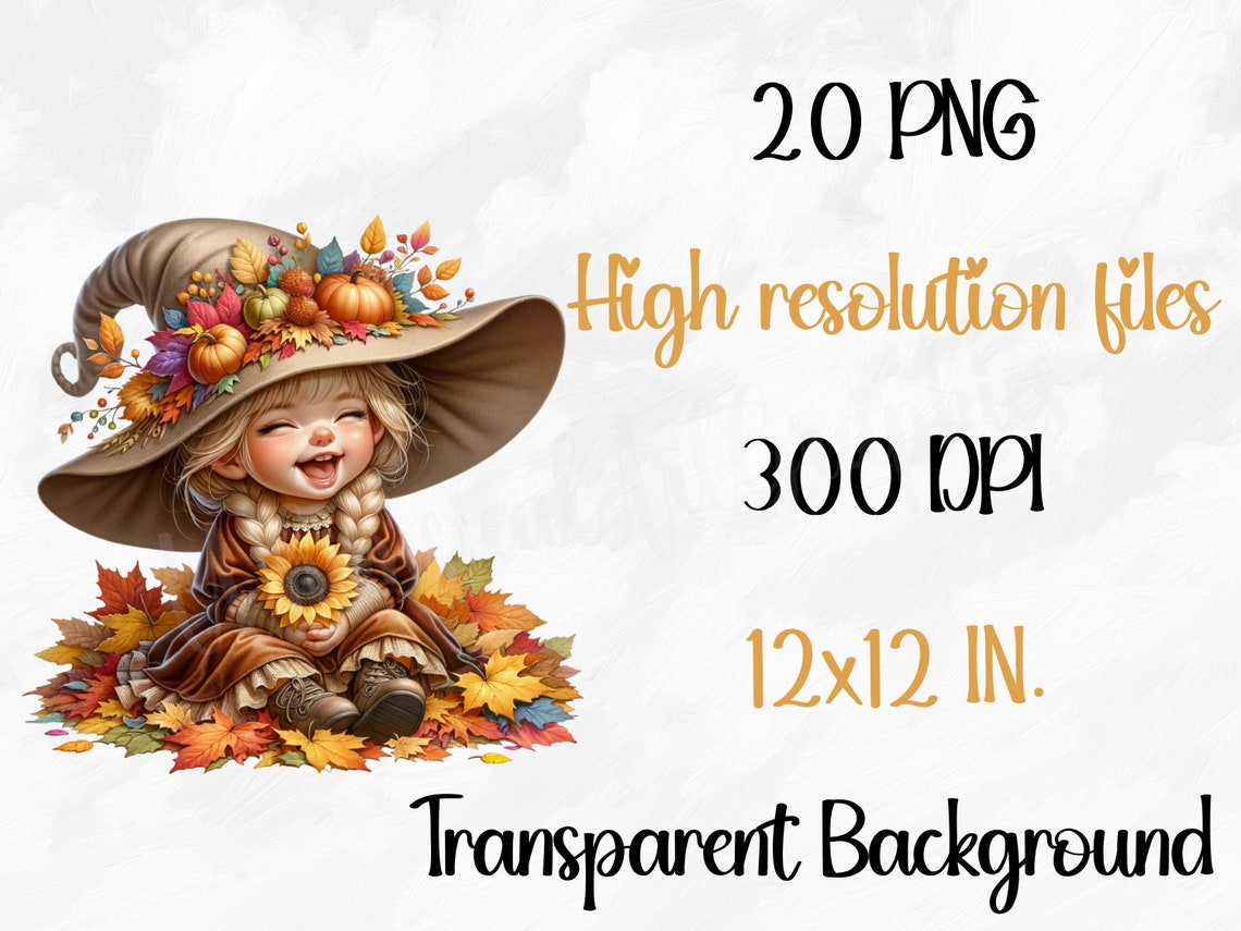 Watercolor Autumn Gnomes Collection Clipart, 20 PNG Pumpkin Gnomes ...